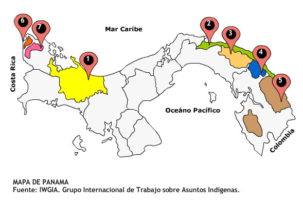 Panamá Mapa de las Comarcas | Territorio Indígena y Gobernanza